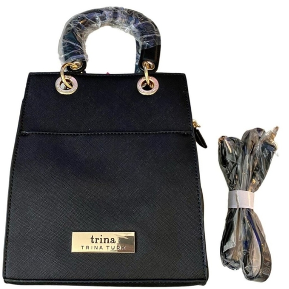 Trina Turk | Bags | Trina Turk Nwt Black Double Handle Crossbody And ...